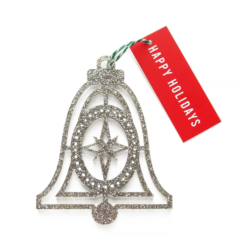 Silver Bell Ornament - Etsy