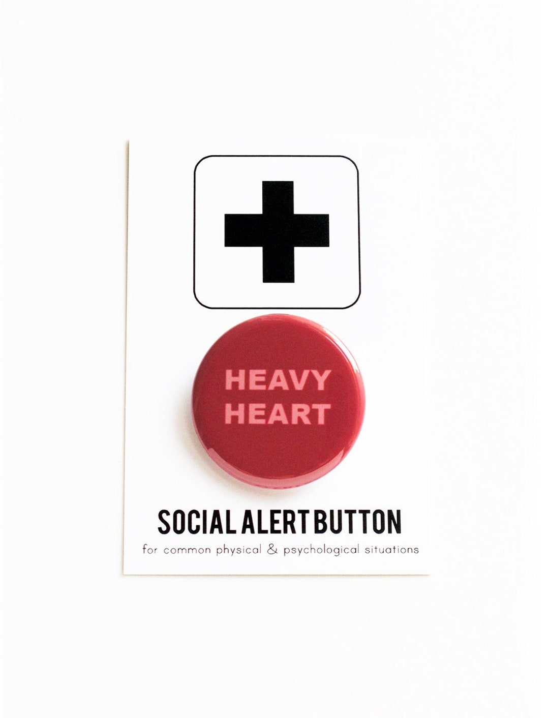 HEAVY HEART Sad Heartbreak Button - Etsy