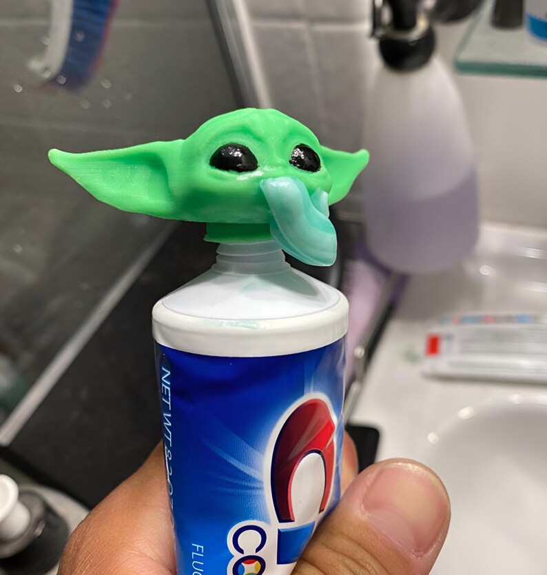 3D Printed Baby Yoda Toothpaste Topper Vomit With Painted Eyes Fits ...