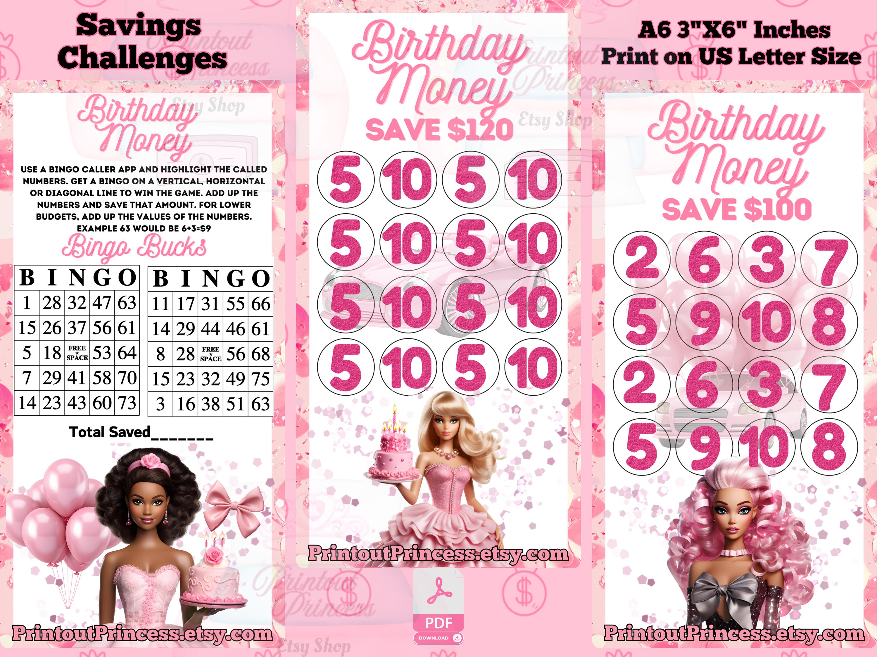 Barbie Birthday Money Savings Challenge Printable (PDF Download) - Etsy