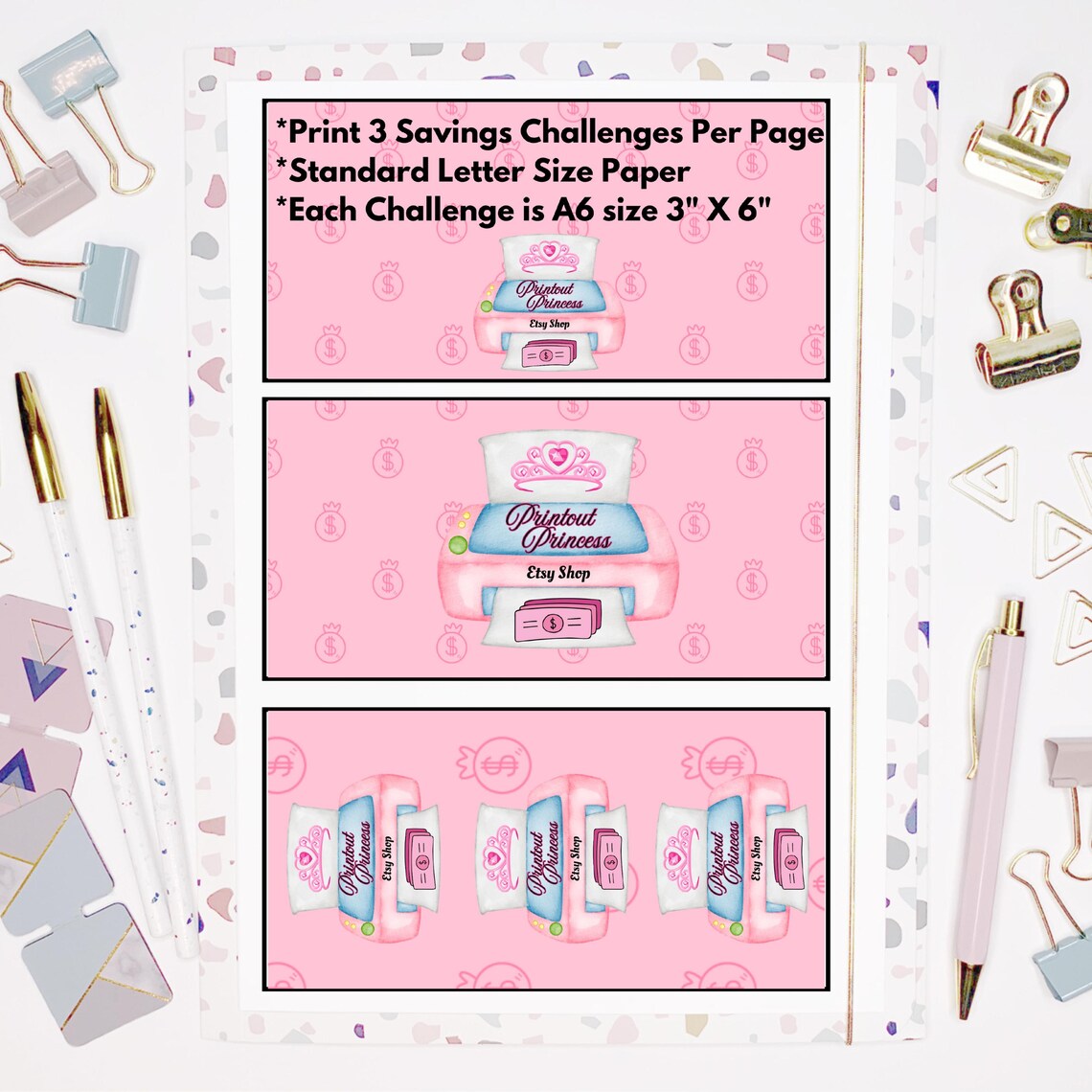 Savings Challenge I Christmas Diamonds I Printable Tracker for Cash ...