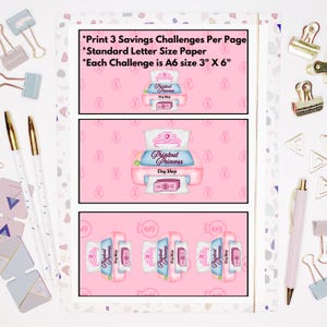 Savings Challenge I Pink Riches I Printable Tracker for Cash Money ...