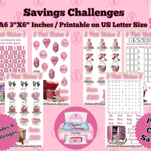 Savings Challenge I Pink Riches I Printable Tracker for Cash Money ...