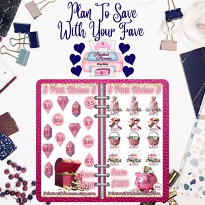 Savings Challenge I Pink Riches I Printable Tracker for Cash Money ...