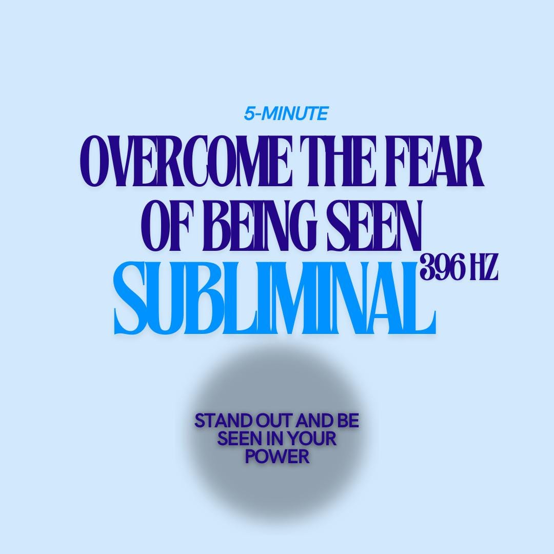 5 Minute Subliminal | Overcome the Fear of Being Seen 396 Hz | Feel ...