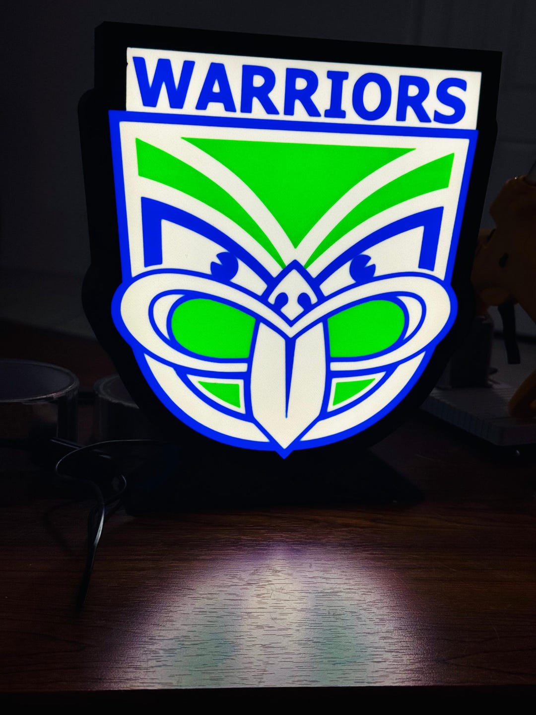 NRL Warriors - Green & White - Light up Sign - USB Powered - Etsy