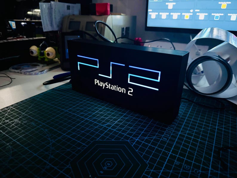 Sony Playstation 2 Logo - Original PS2 Colours - Light up Wall Art ...