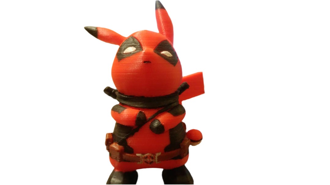Pika-pool / Dead-chu Deadpool Pikachu Figurine - Etsy