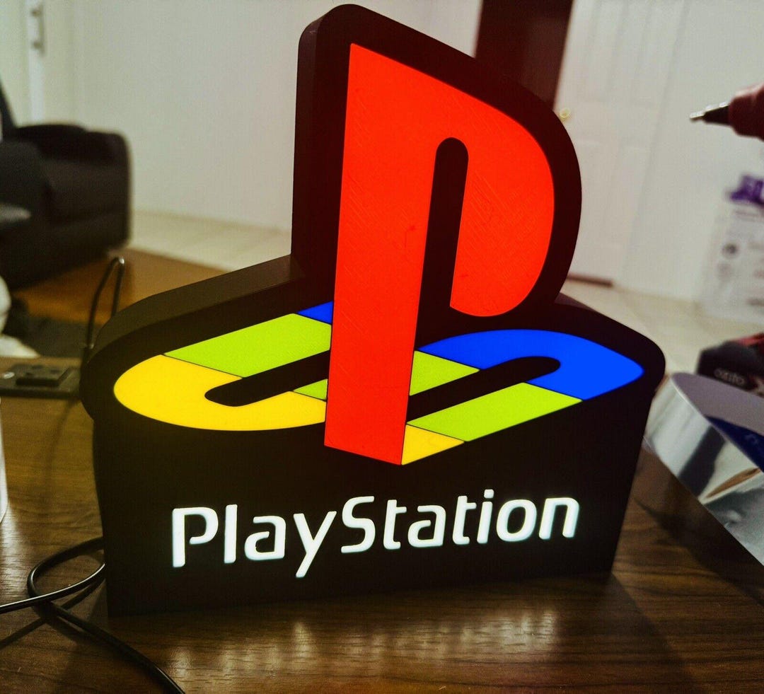 Sony Playstation Logo Original PSX/PS1 Colours Light up Wall Art USB ...