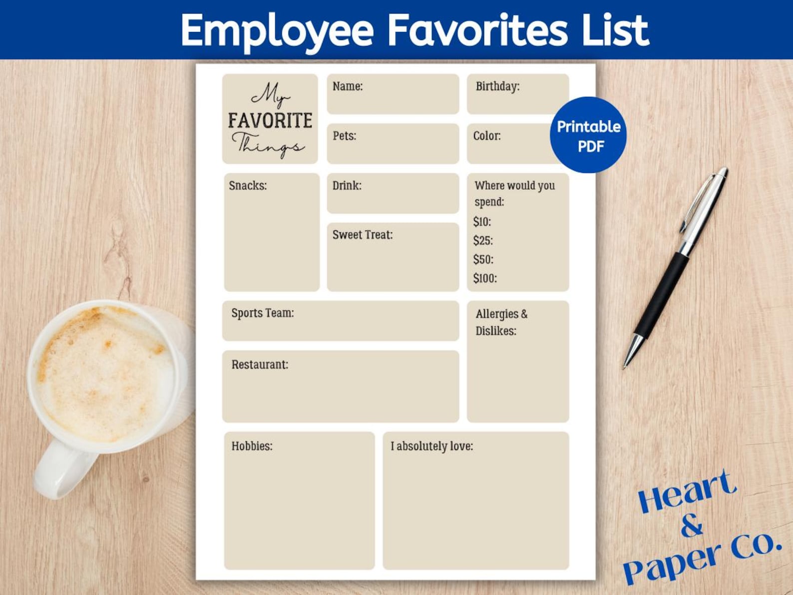 Employee Favorites List, Favorite Things List, Employee Favorites, Get ...