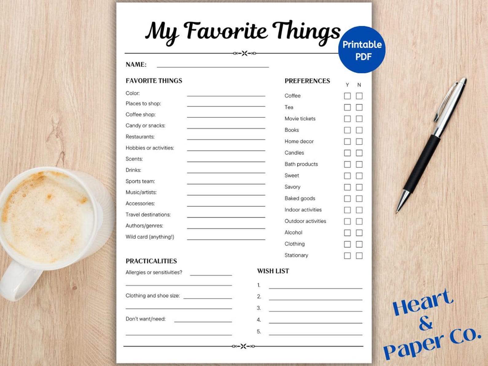 Employee Favorites List, Secret Santa Questionnaire, Secret Santa List ...