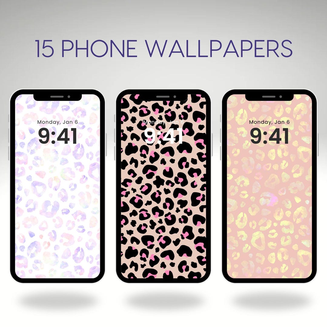 Set of 15 Custom Leopard Wallpapers for iPhone | Aesthetic Smartphone ...