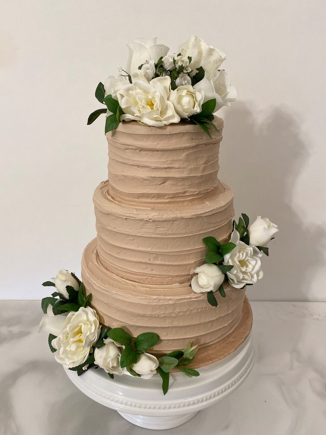 Chocolate Rustic Wedding Cake for Display. Faux Wedding Cake ...