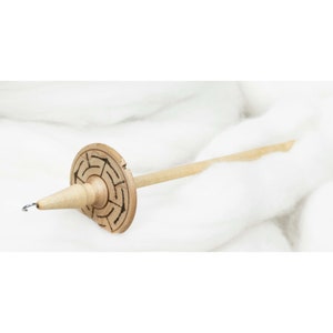 Labyrinth Llina Hand-turned Maple Wood Pyrograph Drop Spindle ...