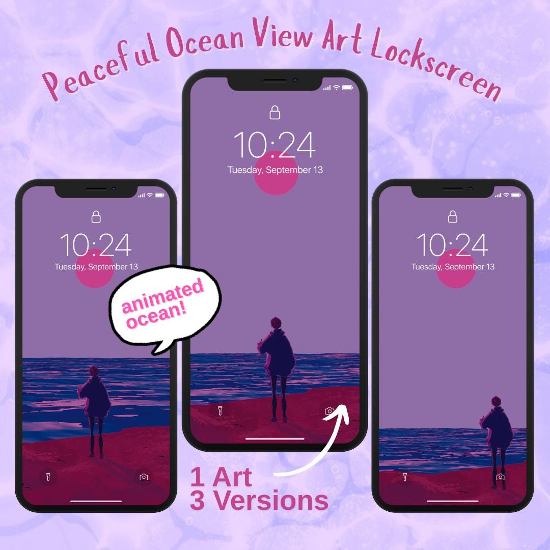 Peaceful Ocean View Animated Art Lockscreen, Enjoy Calming Art on Your ...