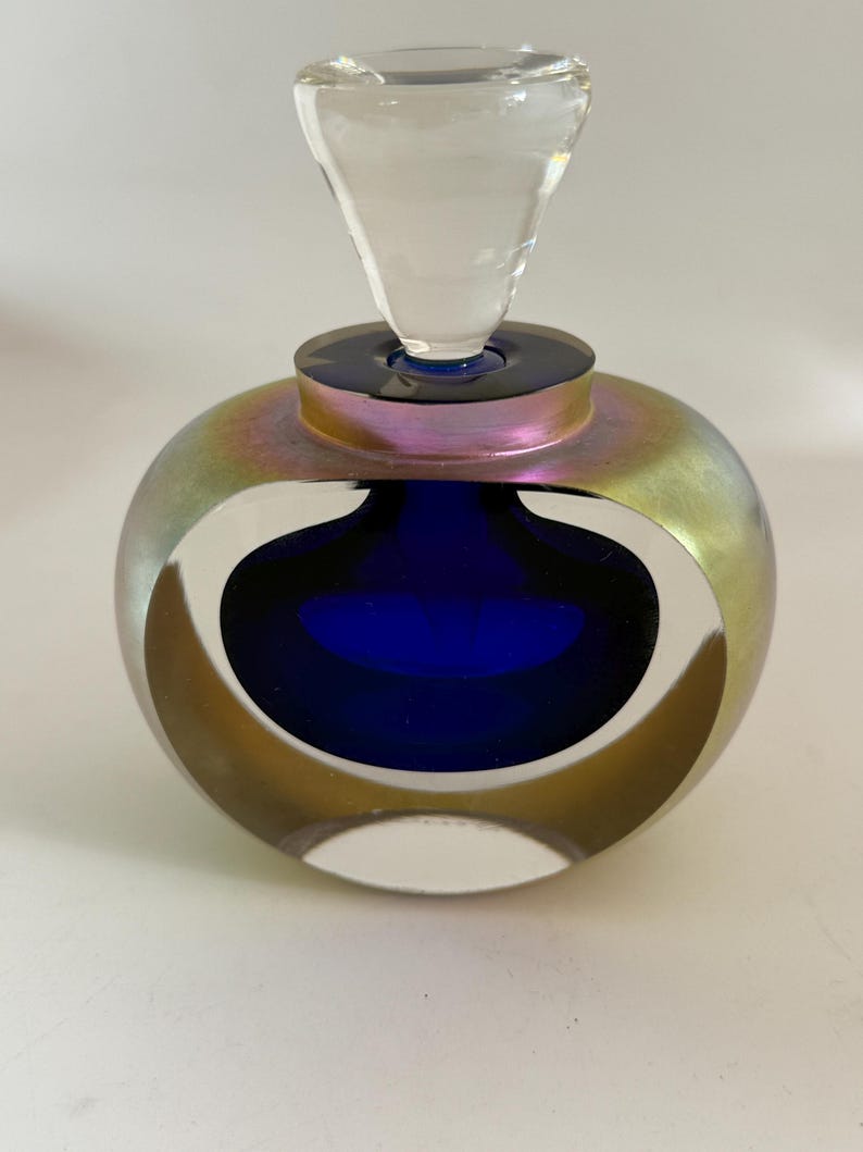 Steven Correia Art Glass Perfume Bottle, Carnival Cobalt, Limited ...