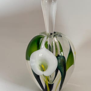 Gorgeous Calla Lily Lotton Art Glass Studios Perfume Bottle - Amazing ...
