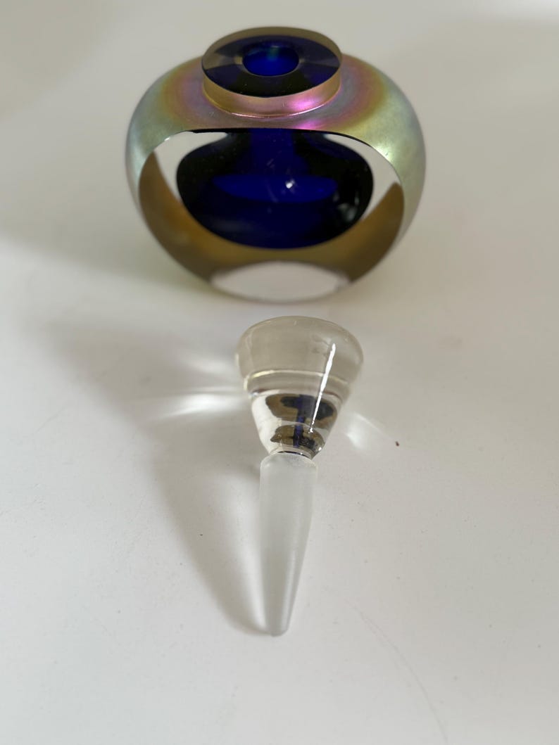 Steven Correia Art Glass Perfume Bottle, Carnival Cobalt, Limited ...