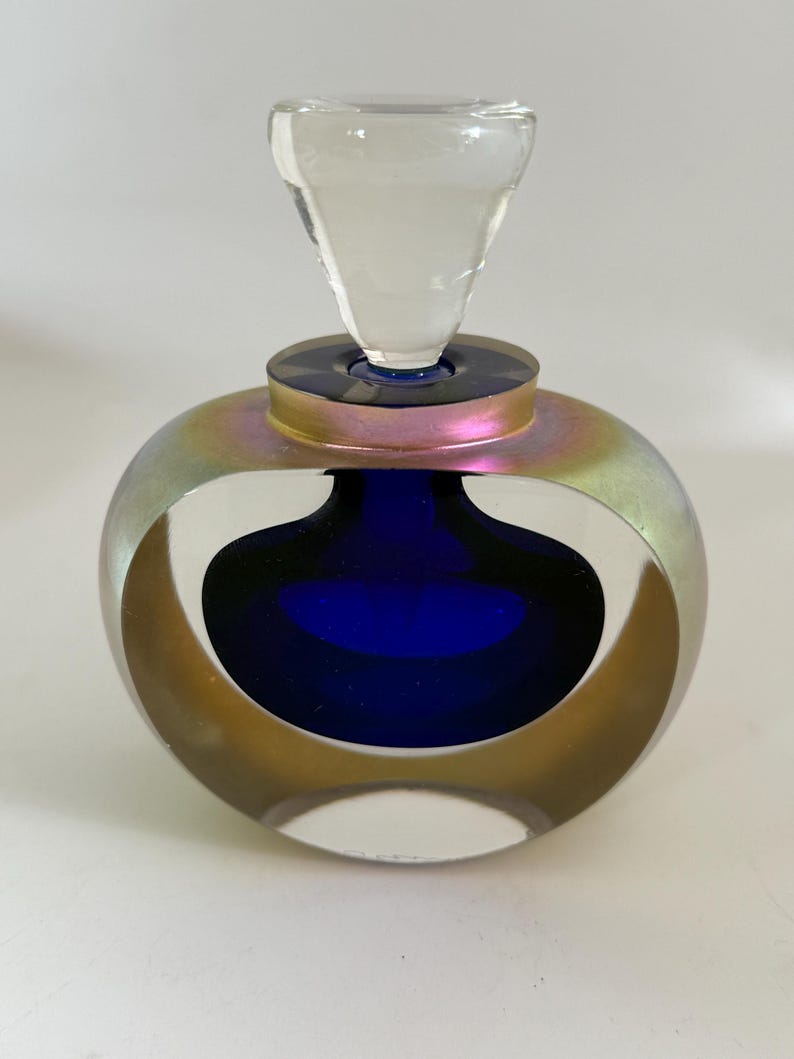 Steven Correia Art Glass Perfume Bottle, Carnival Cobalt, Limited ...