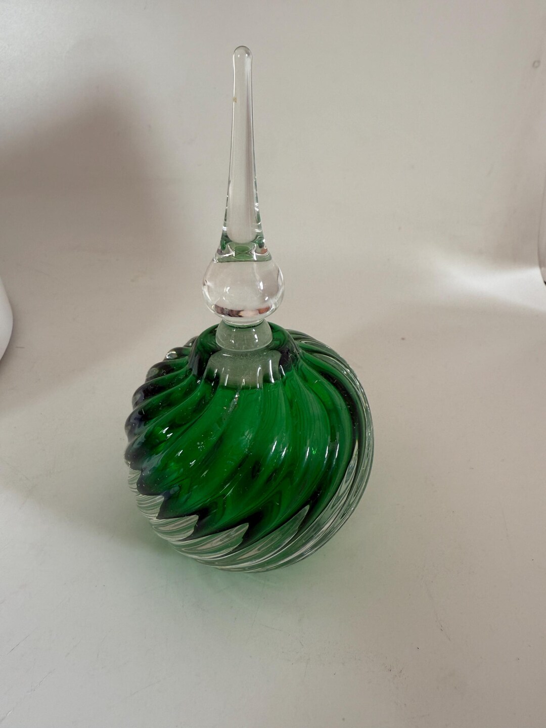 Signed Vandermark Art Glass Perfume Bottle, Green Swirl - Etsy