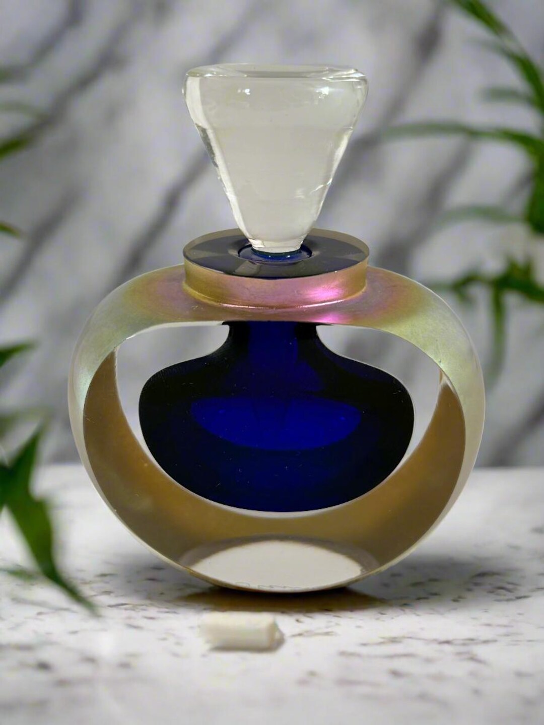 Steven Correia Art Glass Perfume Bottle, Carnival Cobalt, Limited ...