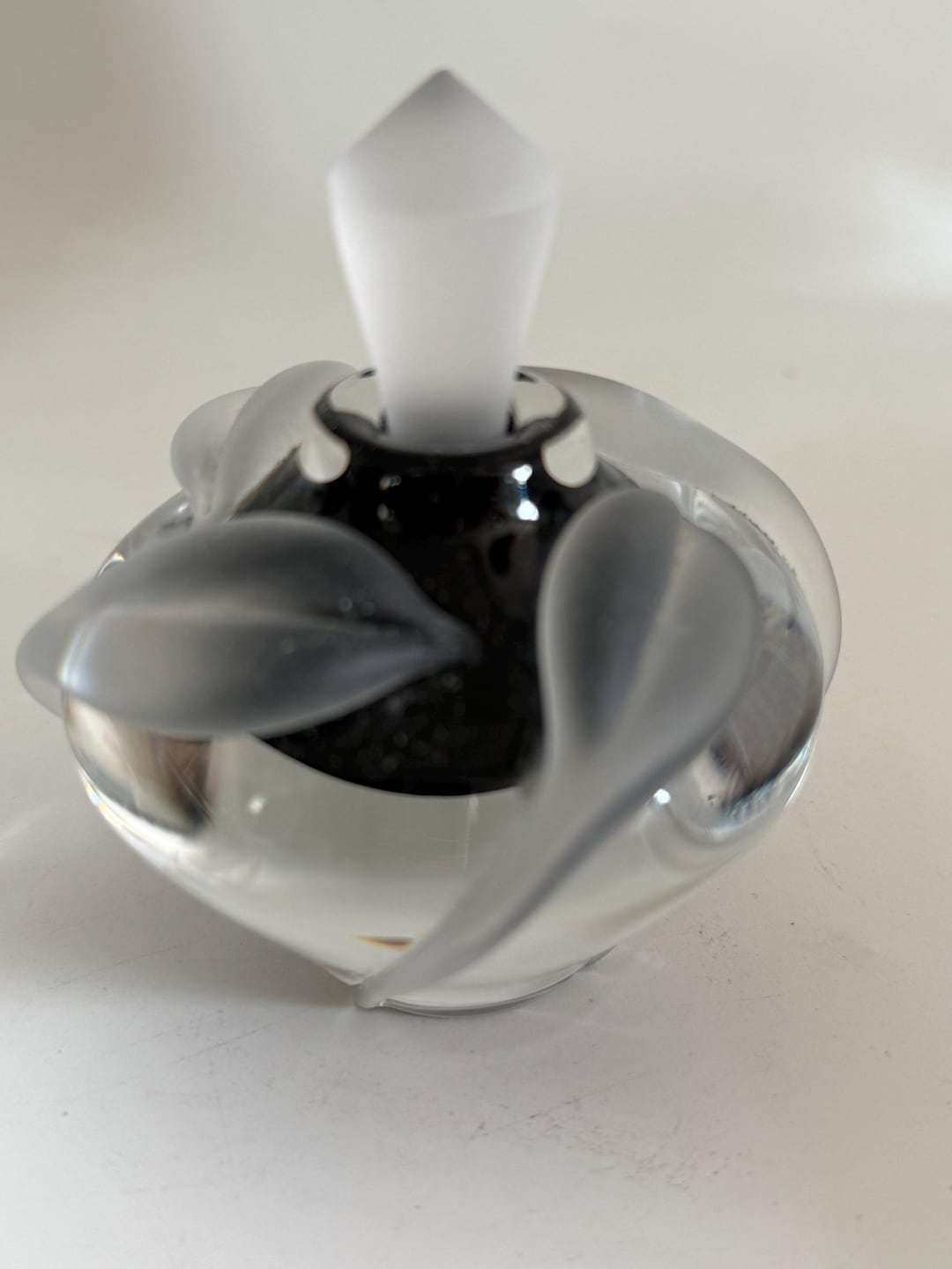 Perfume Bottle Vintage 1996 William Glaser Black Frosted Leaf Perfume ...