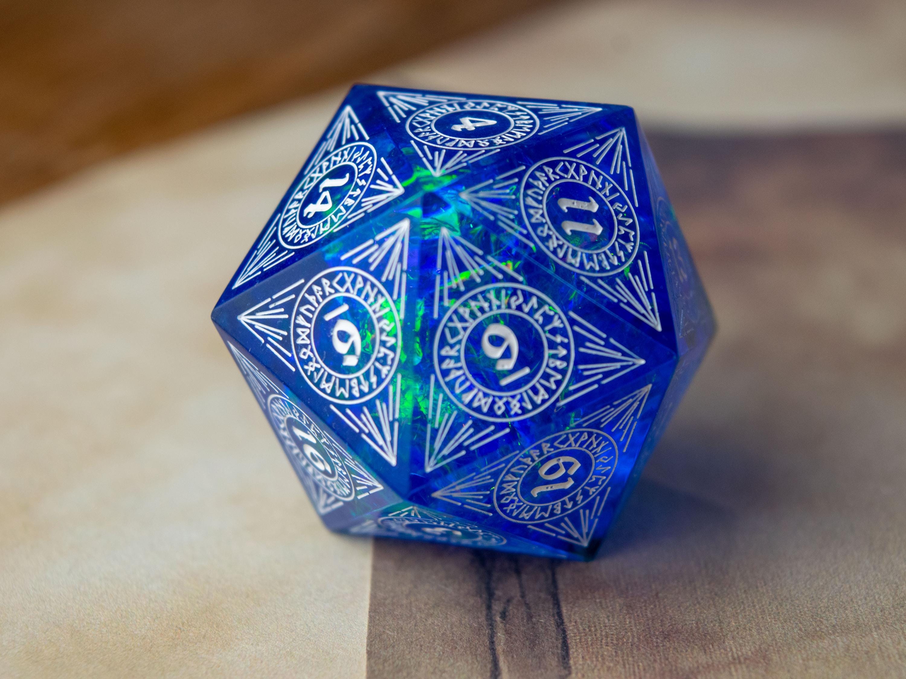 Arcane Glyph D20 | Extra-large 33mm D20 | Magical Sharp-edged Resin ...