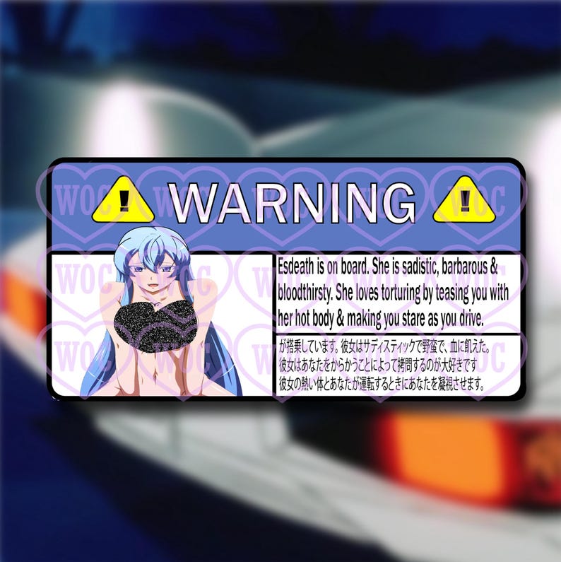 Warning Car Sticker | Car Humor | Anime | JDM | Dxd | Cat Girl ...