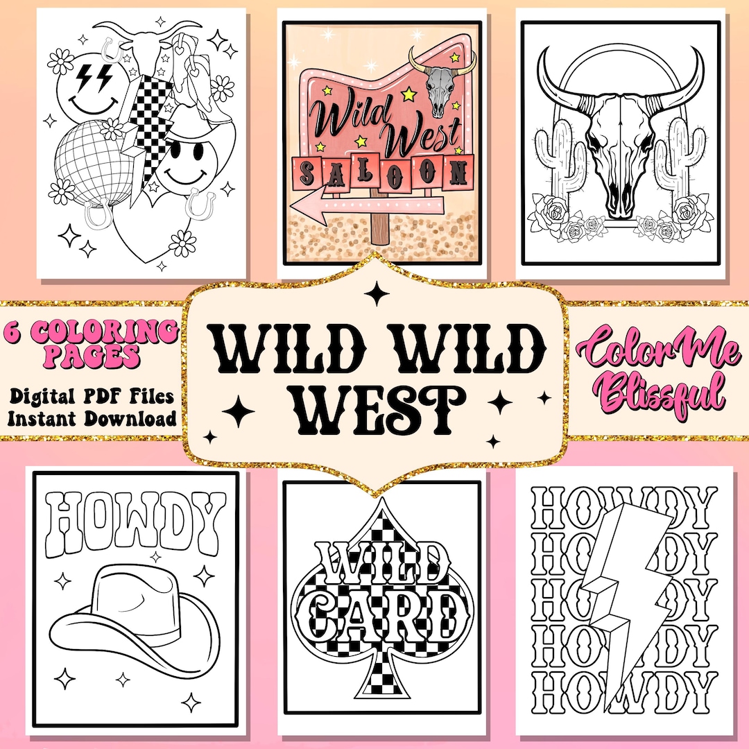 Western Coloring Pages, Digital Coloring Pages, Cute Coloring Pages for ...