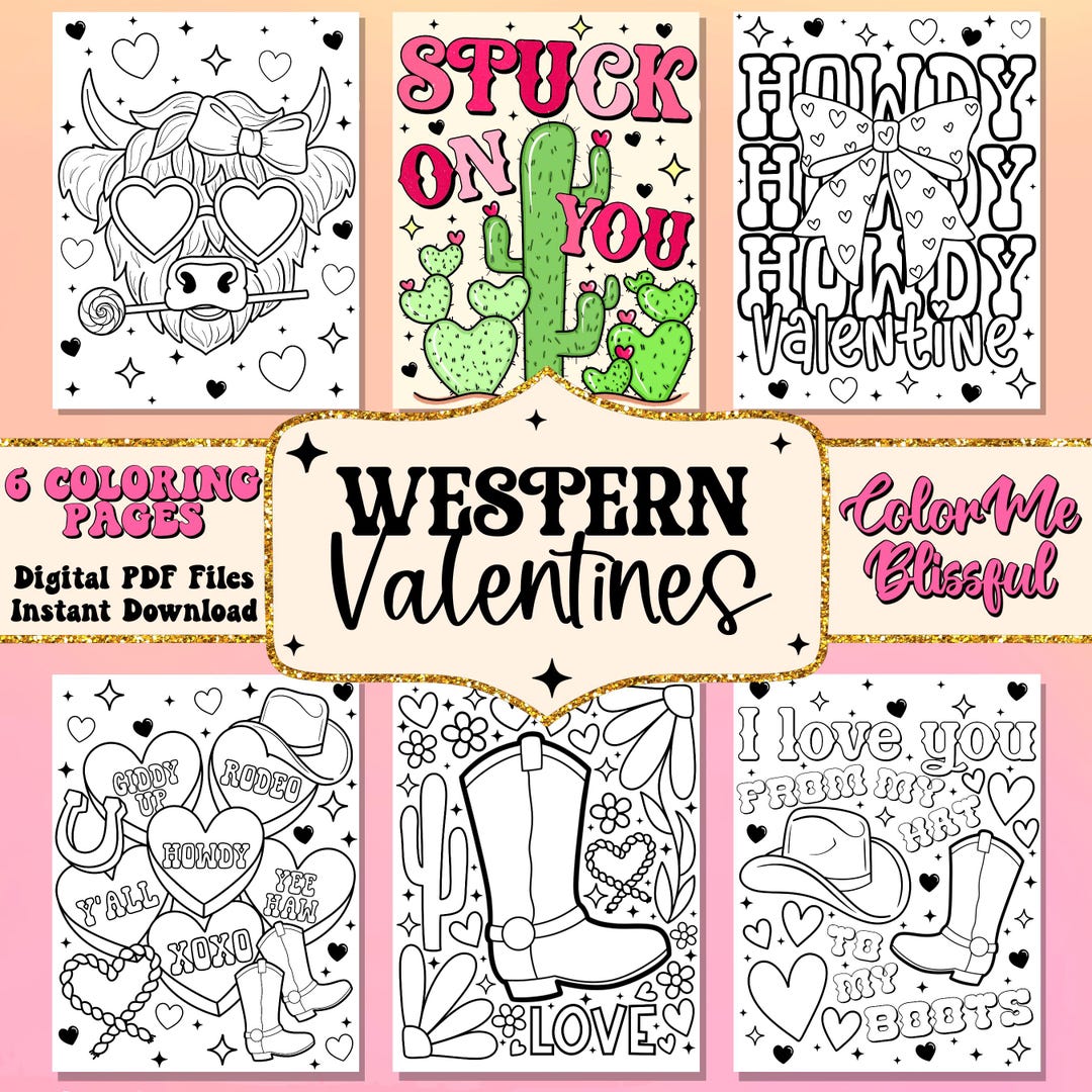 Western Coloring Pages, Digital Coloring Pages, Cute Coloring Pages for ...