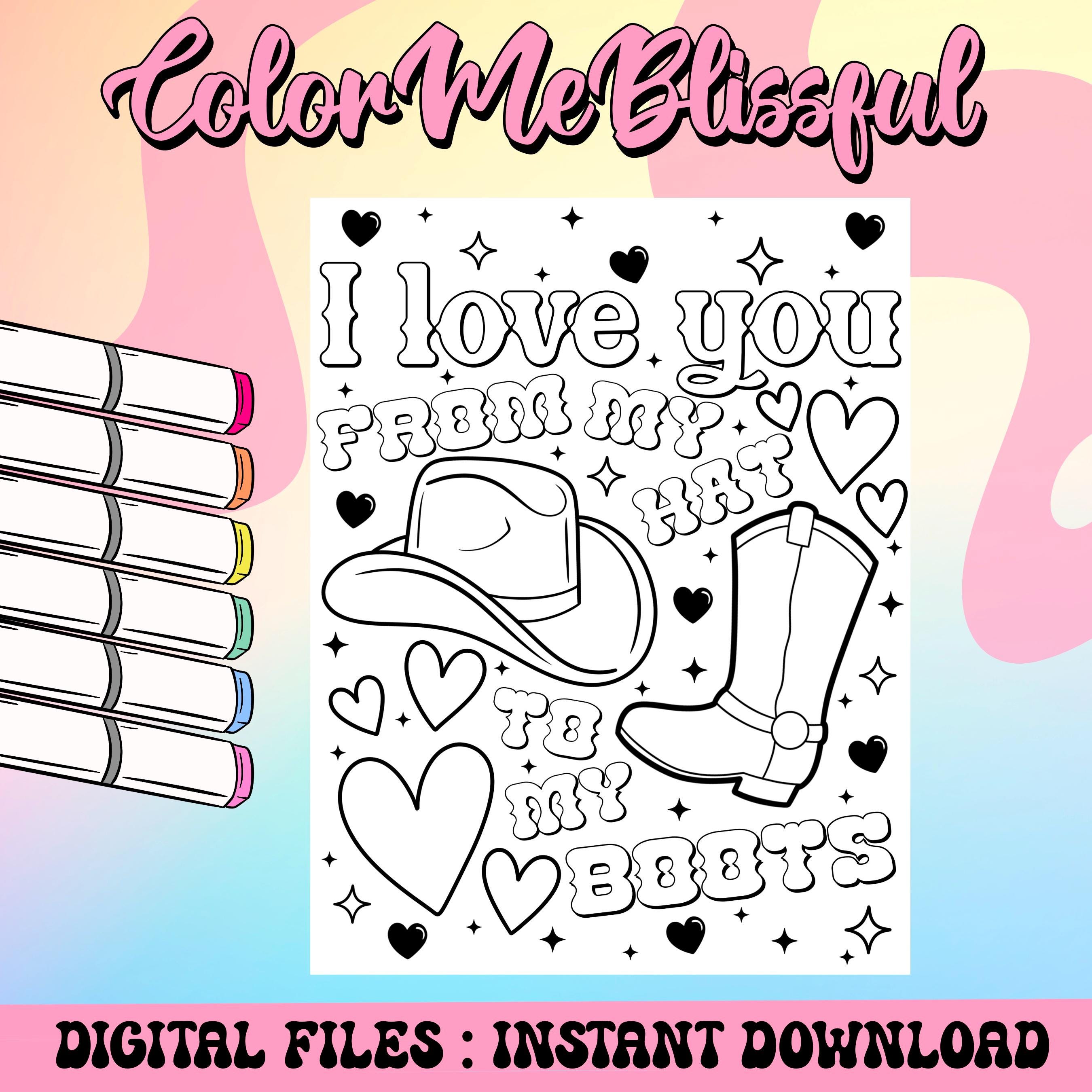 Western Coloring Pages, Digital Coloring Pages, Cute Coloring Pages for ...