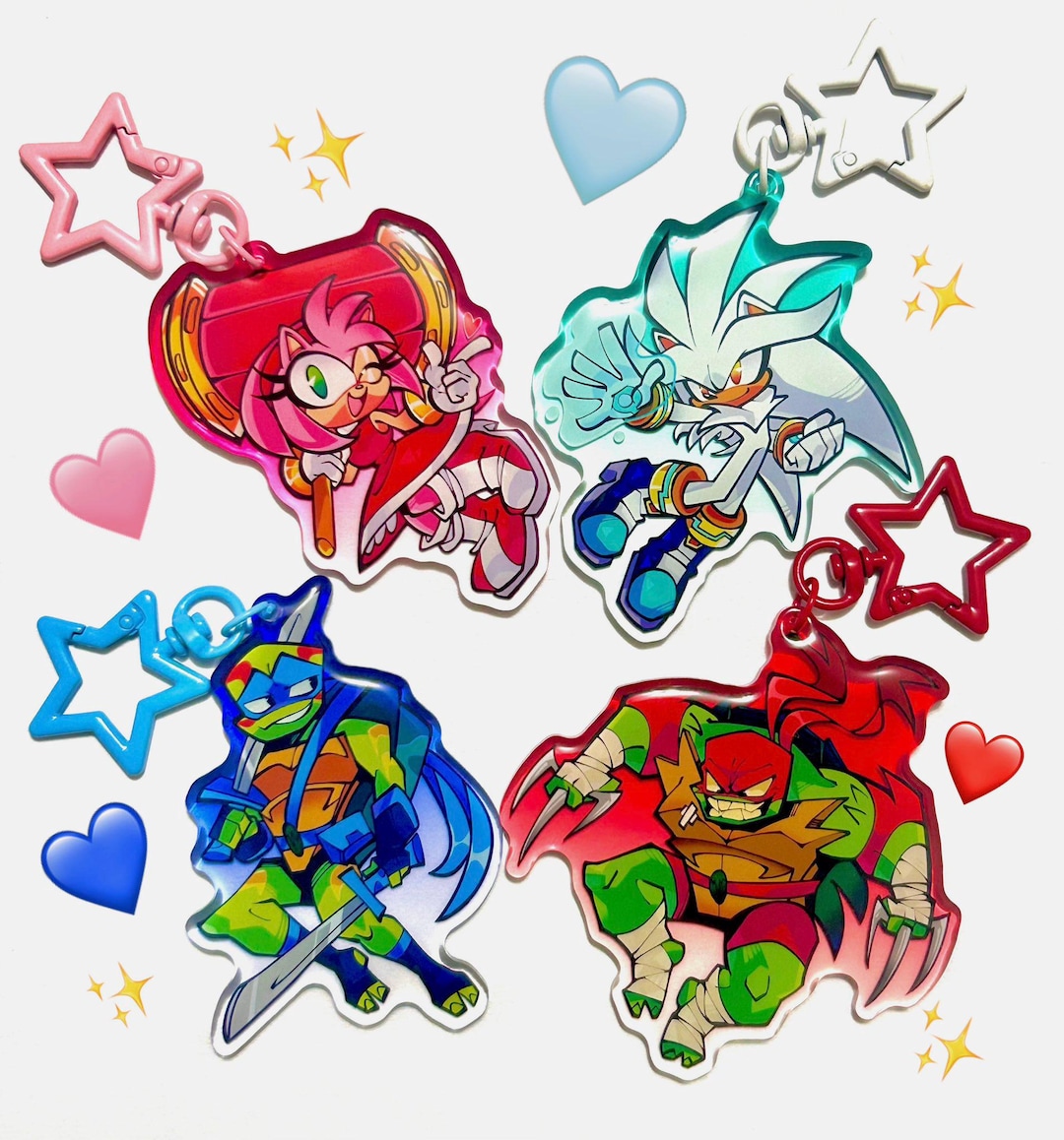 Animal Friends Acrylic Keychains - Etsy Norway