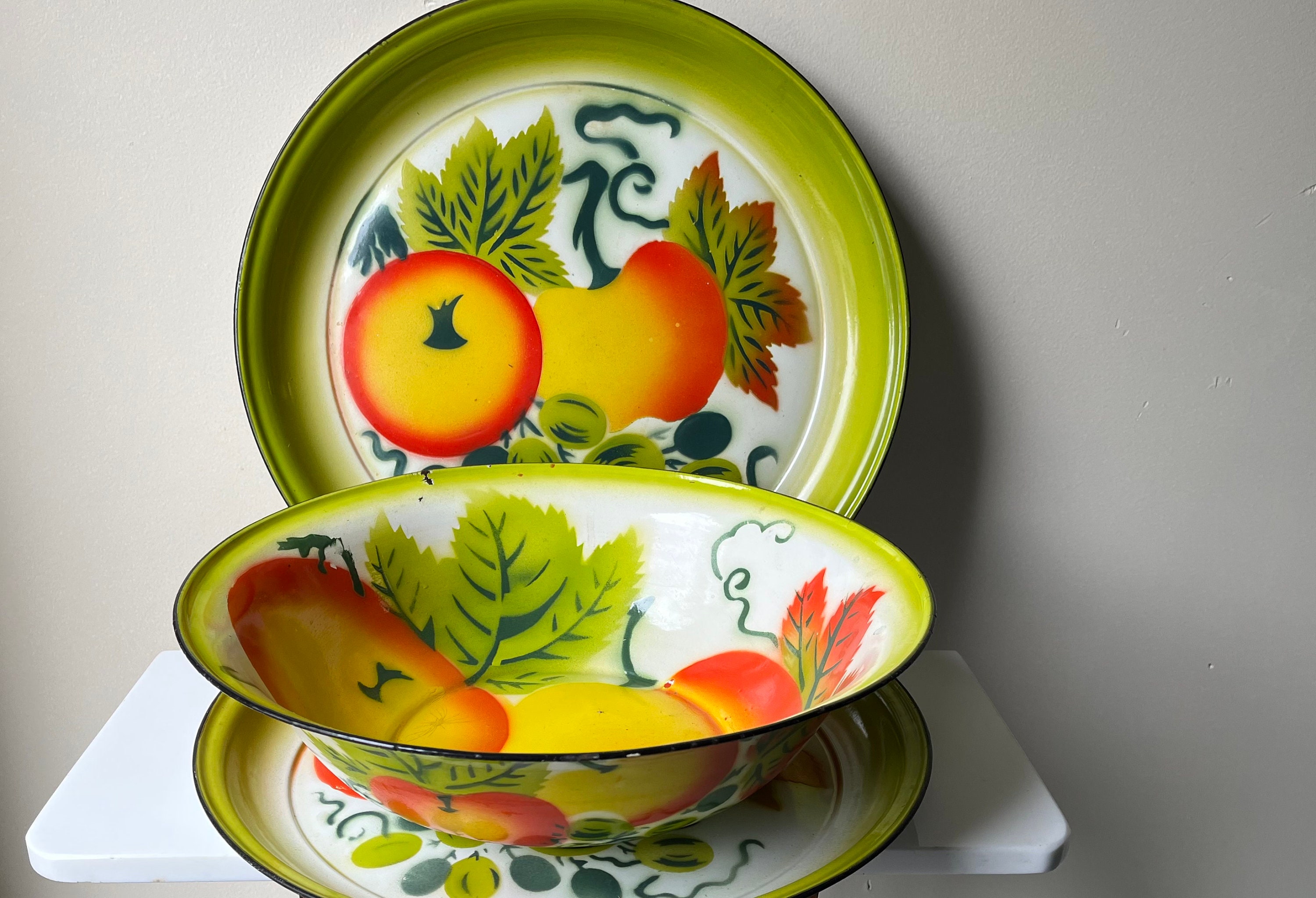 1 Enamelware Tray. 18 Stencil Enamel Tray - Etsy