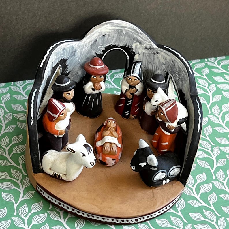 Vintage Peru Folk Art Nativity Scene - Etsy