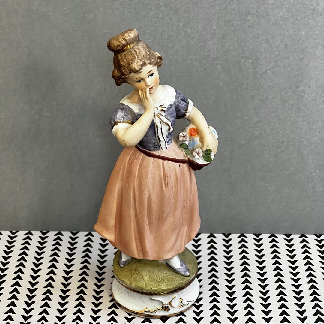 Vintage Porcelain Girl Figurine - Etsy