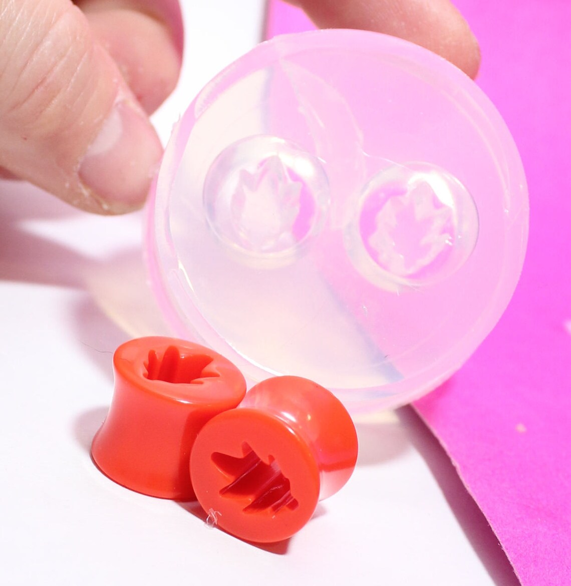 Oak Leaf Ear Tunnel Gauge Mold Ear Plug Piercing Silicone - Etsy