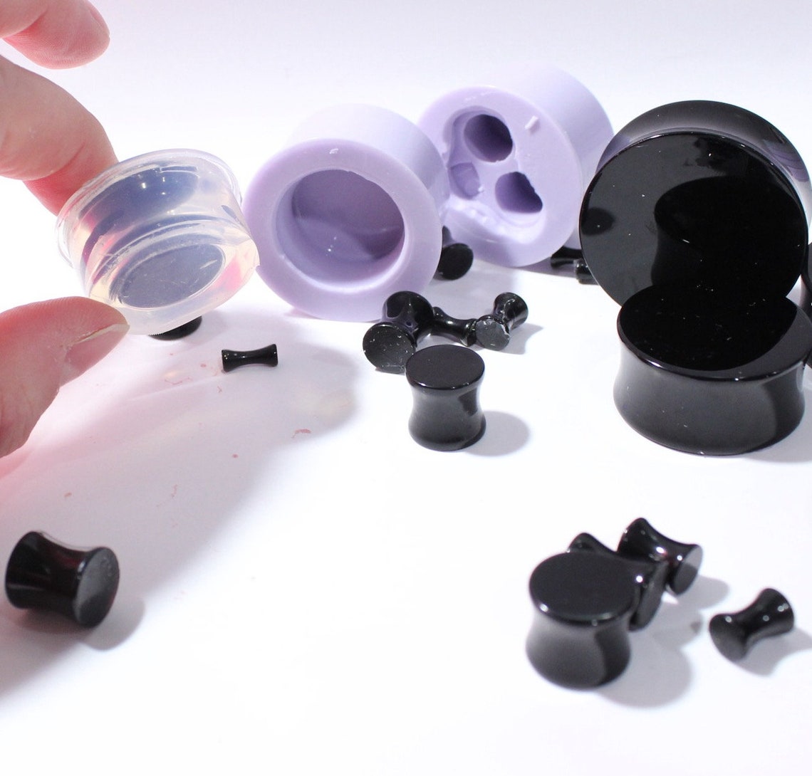 Plug Gauge Saddle Mold Ear Piercing Silicone Rubber Mold; 10g - 2 INCH ...