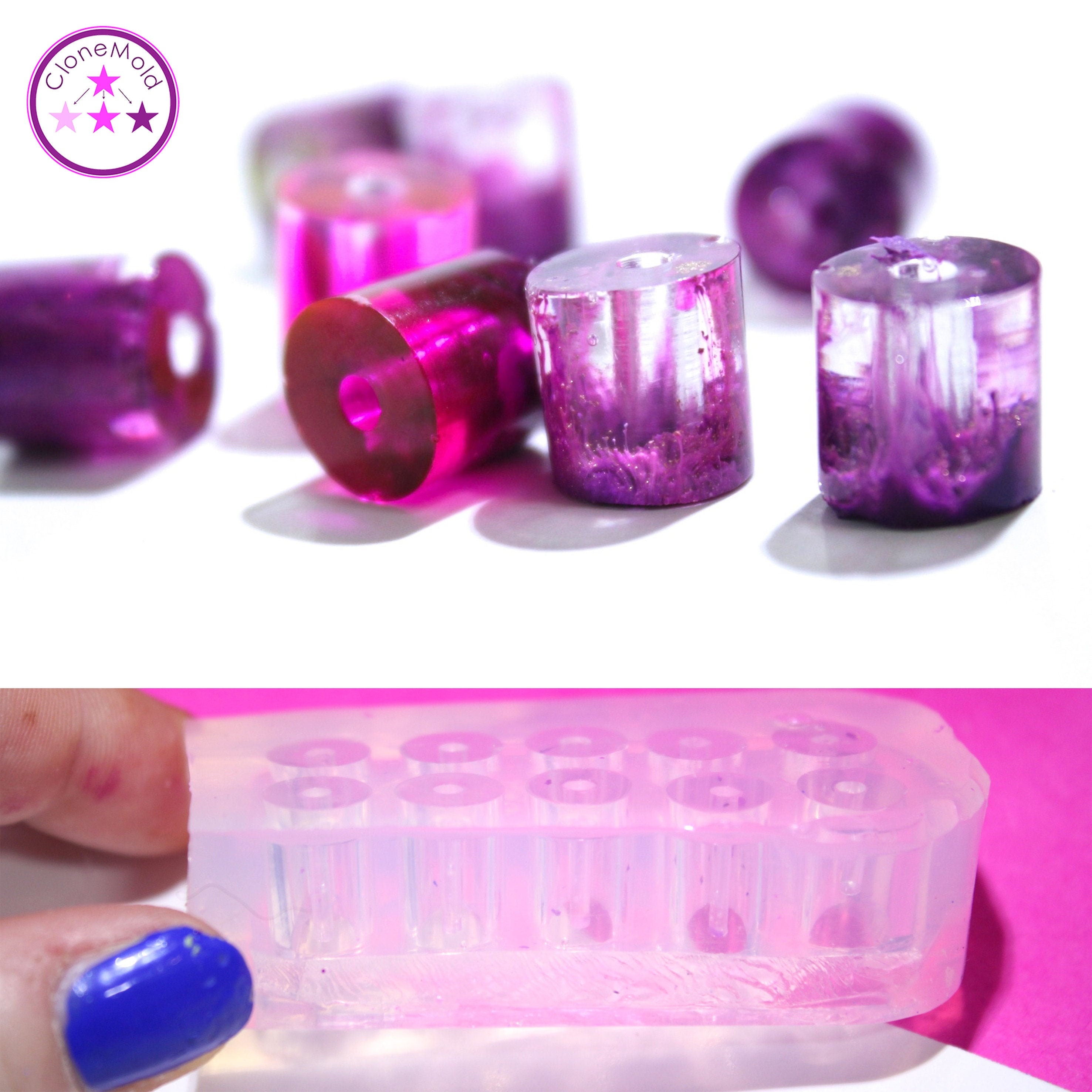 Tall Cylinder Bead Mold Tall Cylindrical Silicone Rubber Mold | Etsy