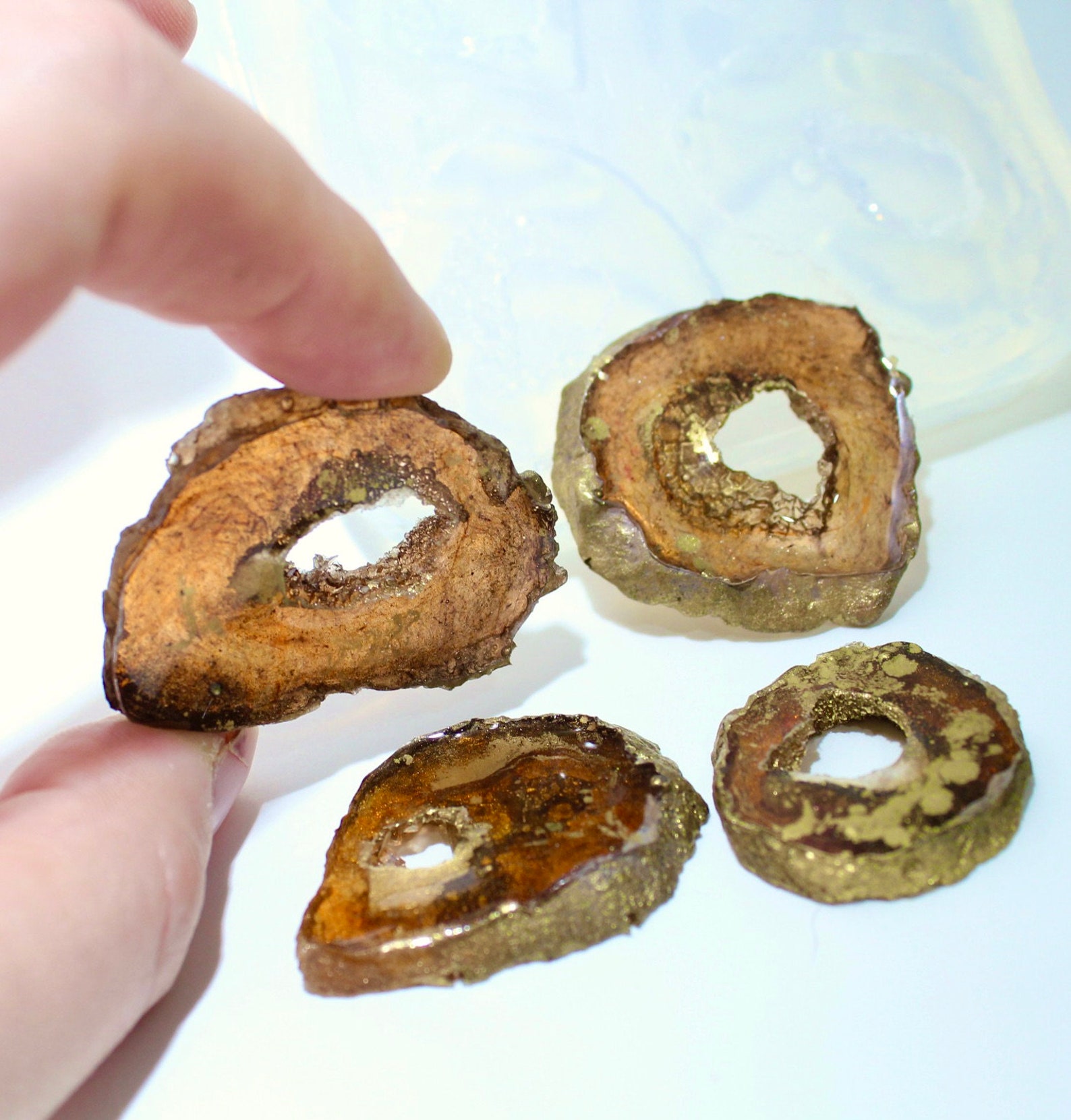 Geode Mold Pendant Jewel Crystal Rock Silicone Rubber Mold - Etsy