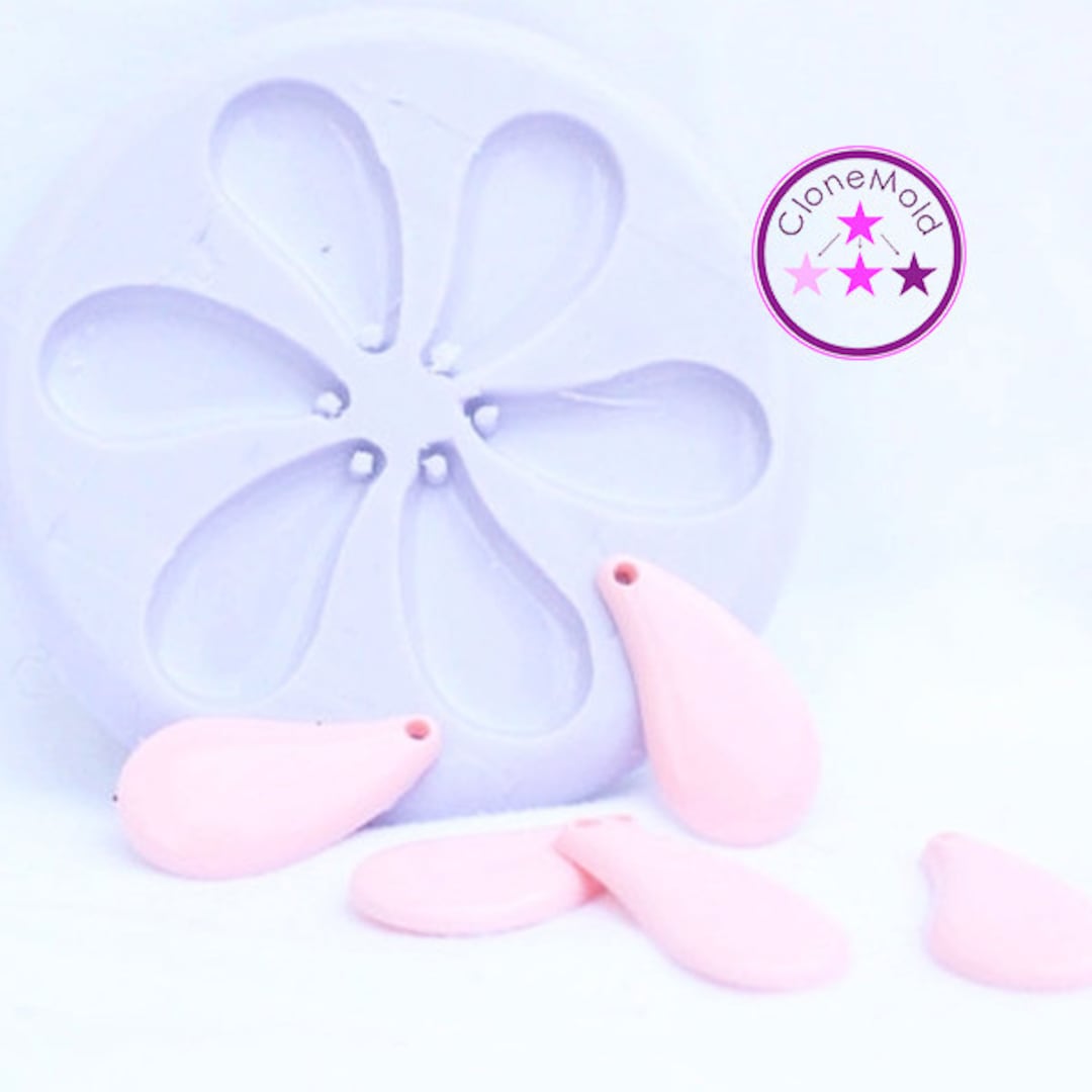 Teardrop Bead Mold Flat Drop Bead Silicone Rubber Mold - Etsy