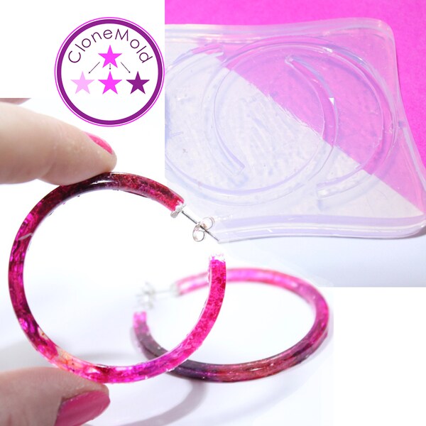 Resin Hoop Earrings - Etsy