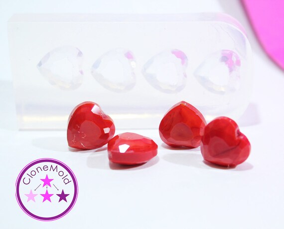 Heart Mold Small Facetted Silicone Rubber - Etsy
