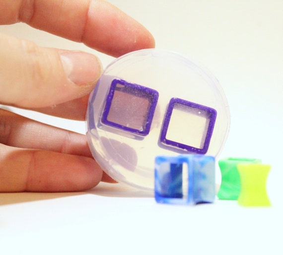 Square Tunnel Mold Square Gauge Ear Plug Piercing Silicone Rubber Mold ...