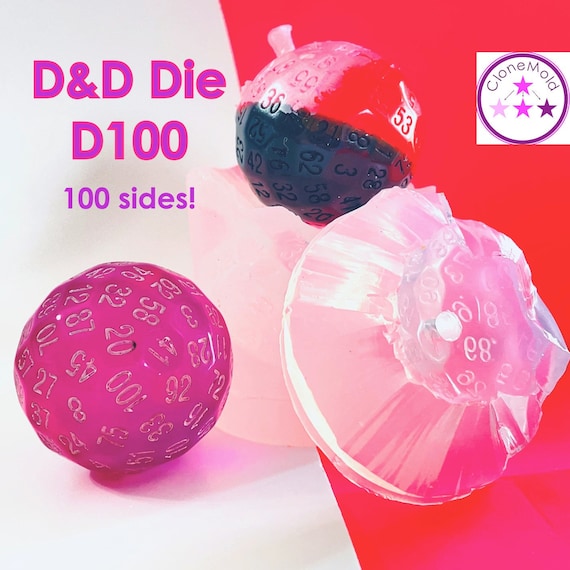 D100 D&D Dungeons and Dragons Gamer Dice / Die Mold Silicone - Etsy