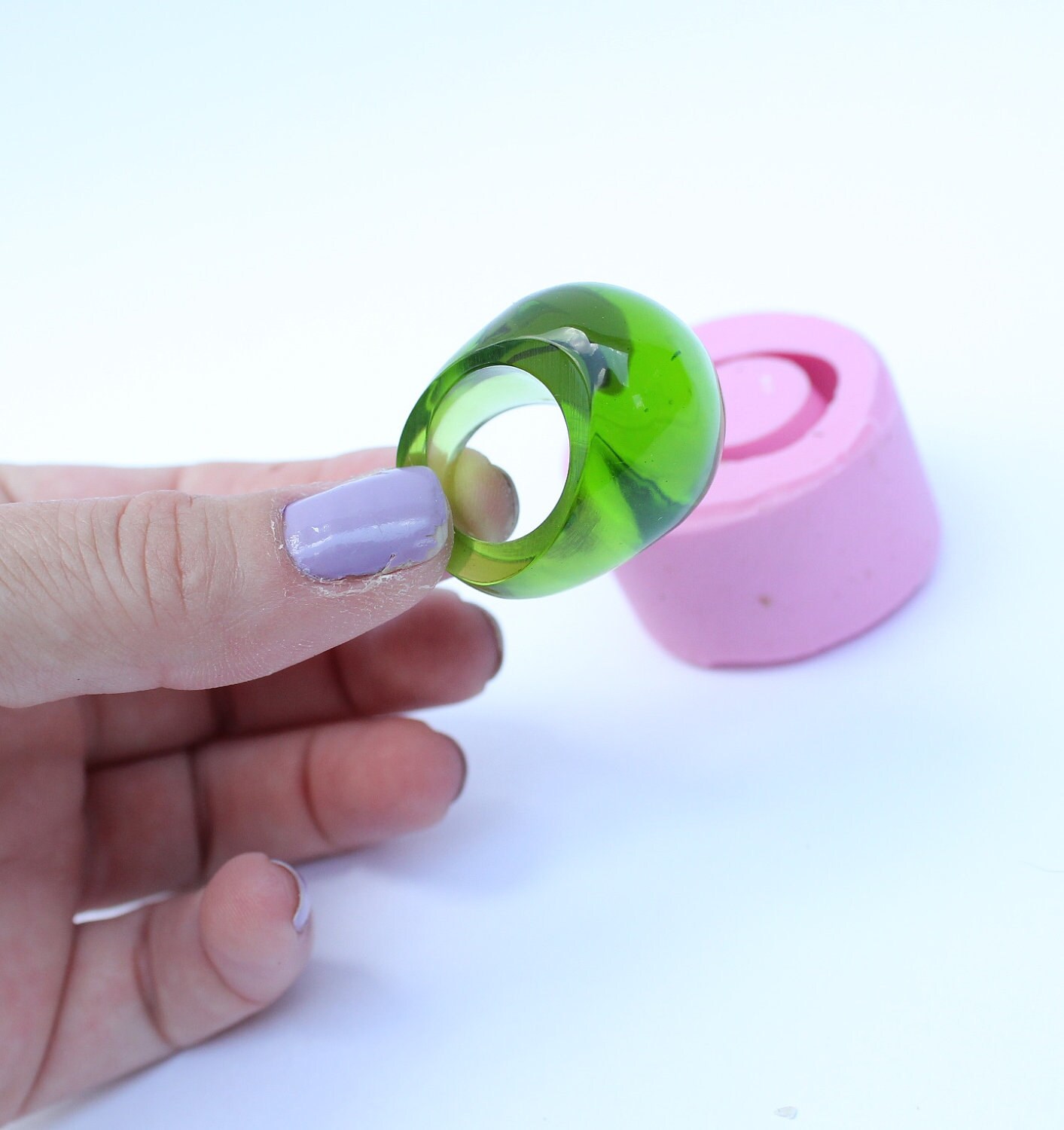 Ring Mold Oval Bubble ; Silicone Rubber; Size 5.75, 6.5, 7, 8, 9, 10 ...