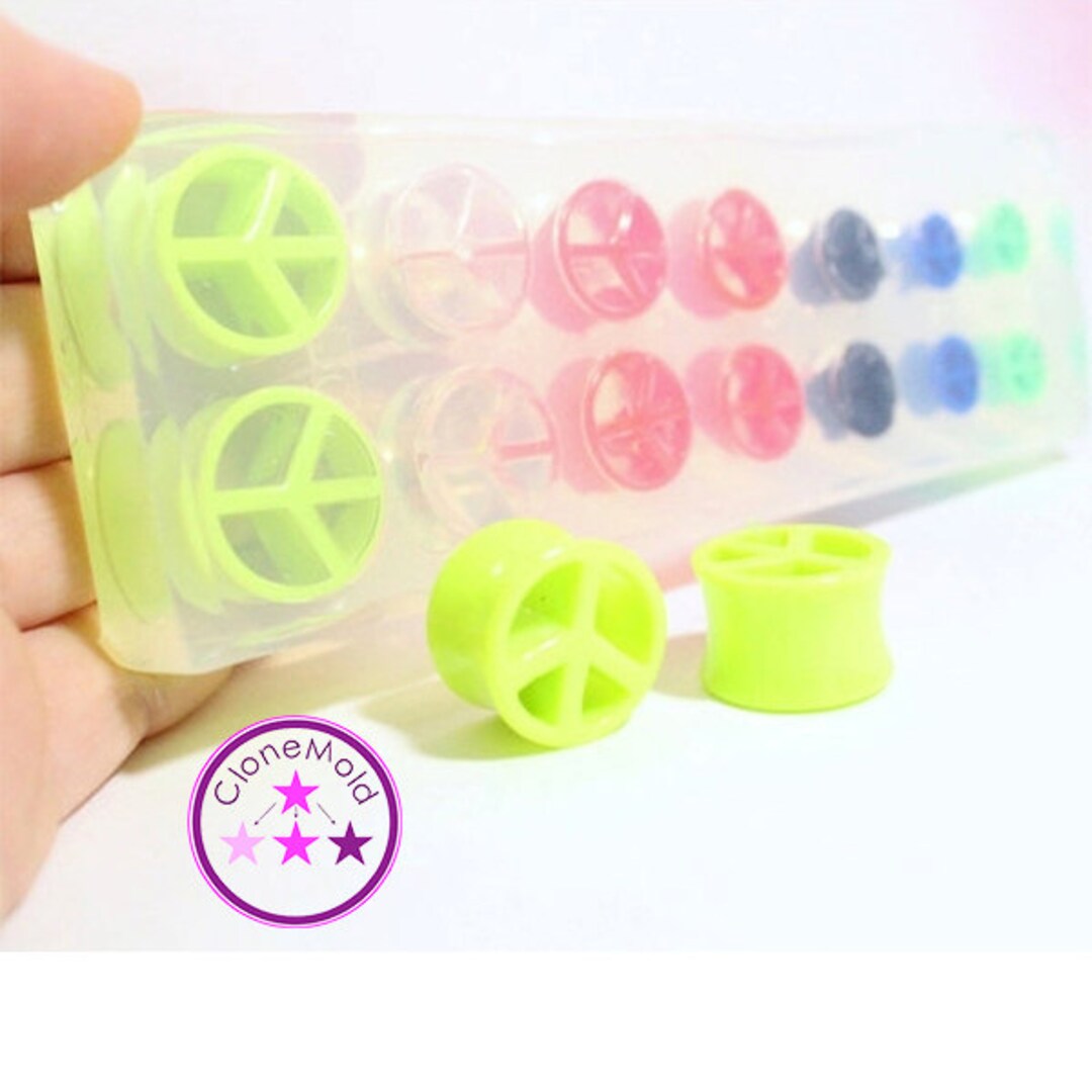 Plug Gauge Mold Ultimate Multi Peace Sign Tunnel Ear Plug Piercing Mold ...
