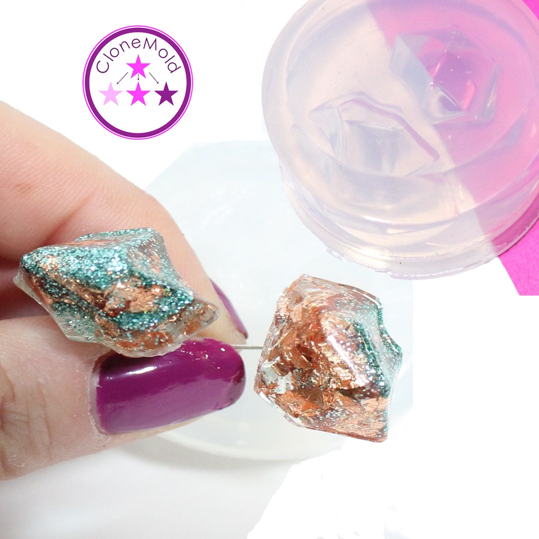 Large Nugget Mold Jewel Earring Stud Silicone Rubber Mold - Etsy