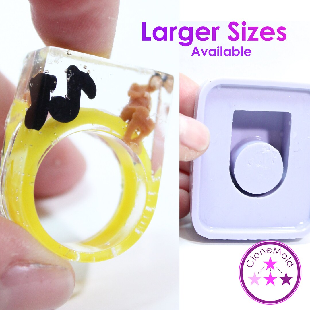 Ring Mold Flat Rectangle for Miniatures and Figurines ; Ring Size 6, 7 ...