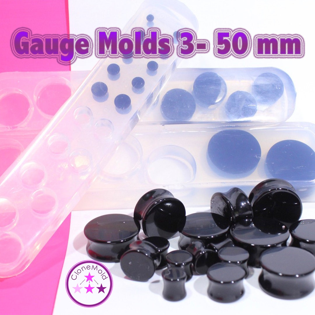 Flat End Ear Plug Mold: 3mm-30mm Piercing Gauge, Silicone Rubber - Etsy