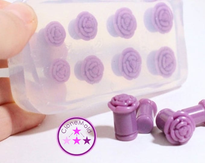Rose Flower Ear Plug Mold: Silicone Rubber Piercing Mold (14,12,10,8 Mm ...